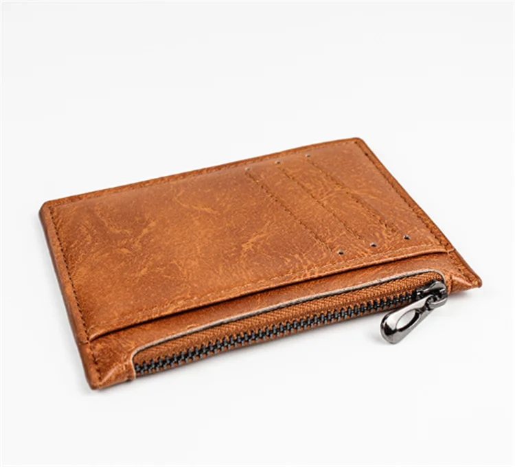 2024 Multi-card Zipper Id Card Bag Ultra Slim Pu Leather Business ...