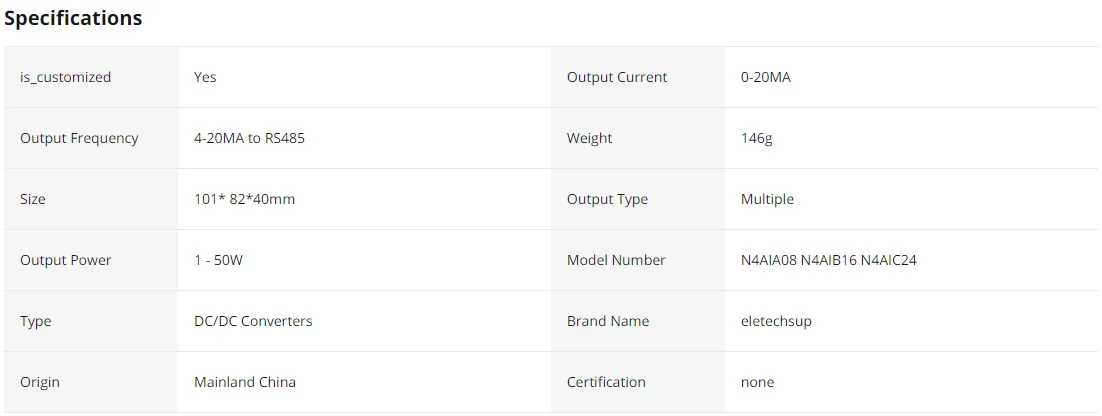 8-24CH 4-20MA to RS485 Current Analog Input Collector Module