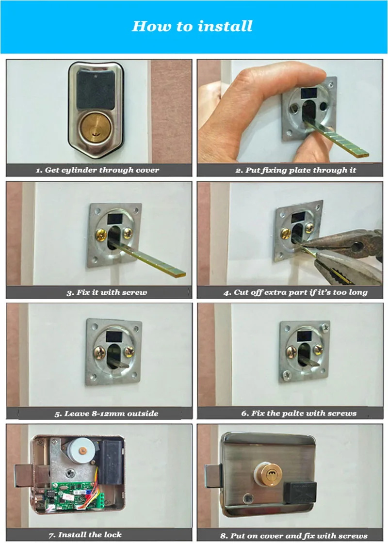 Access Control Machine Compatible Smart Electric Lock Autolock Battery ...