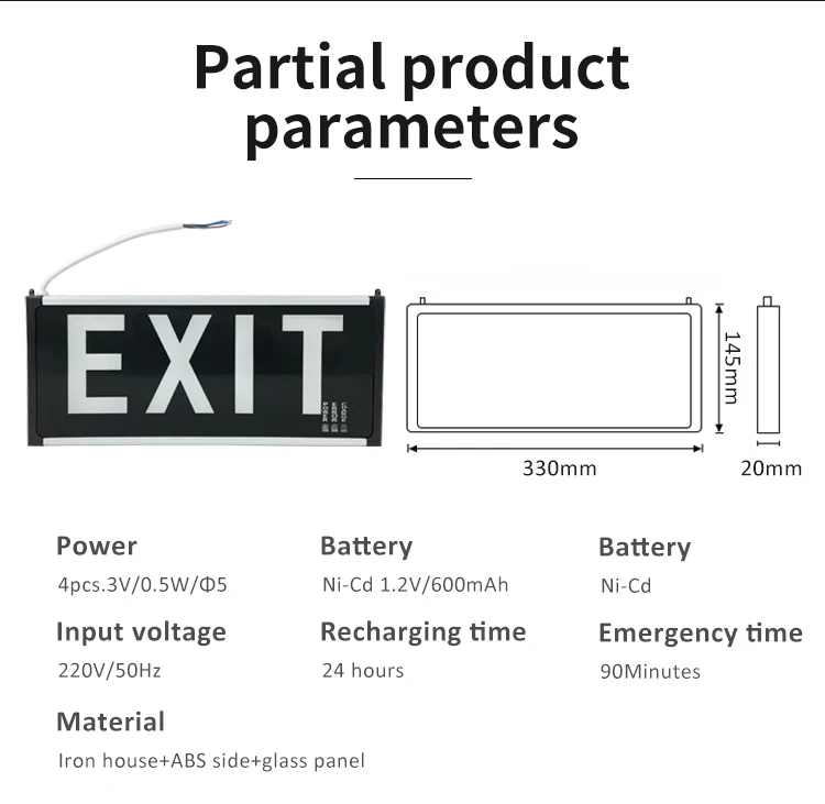 Safety Evacuation Indicator Acrylic LED Emergency Exit Lighting Sign ...