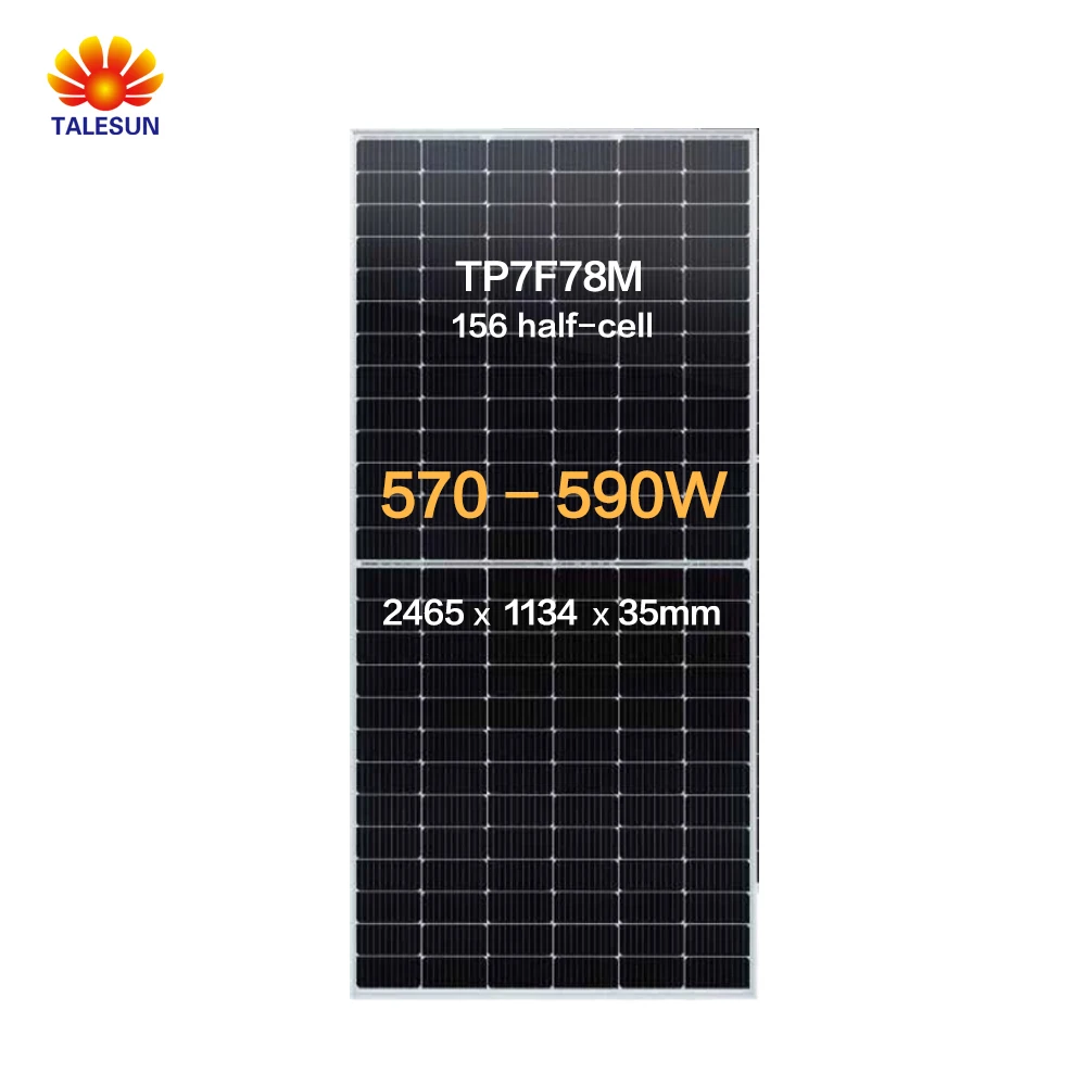 Talesun 570 - 590w 156 Half Cell 10bb Bifacial Dual Glass Half-cut Mono ...