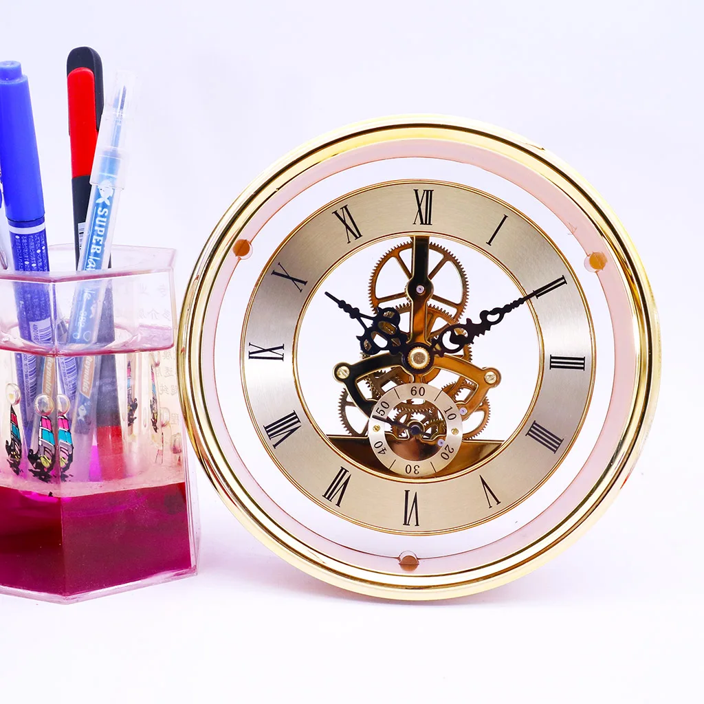 Skeleton Clock Insert 149mm Skeleton Clock Mechanism Gold Silver Bezel ...