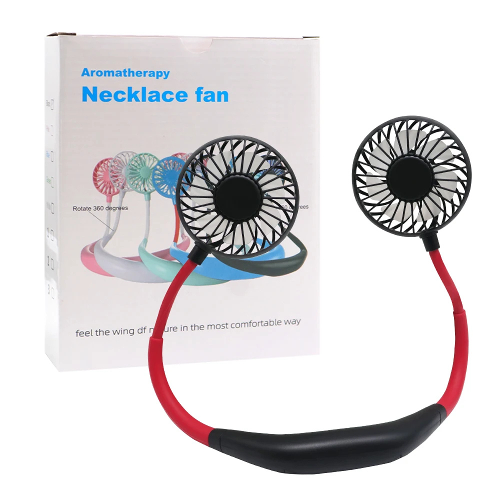 Hands-Free Neckband Fan Neck-Mounted Fan USB Rechargeable Neckband Lazy ...