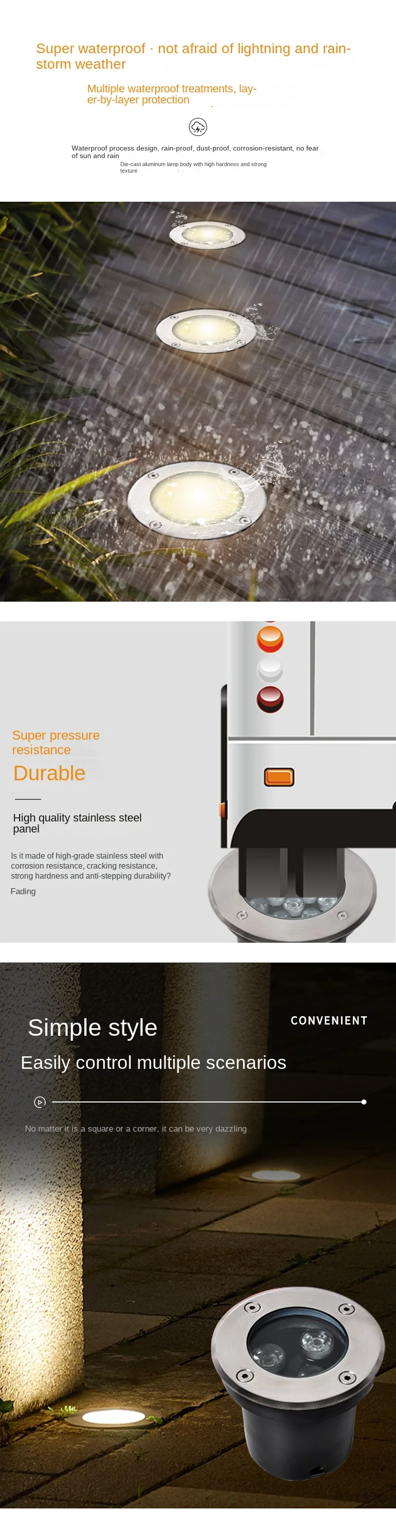 1W ~ 48W Underground Lamp Outdoor Waterproof Underground Lamp Floor ...