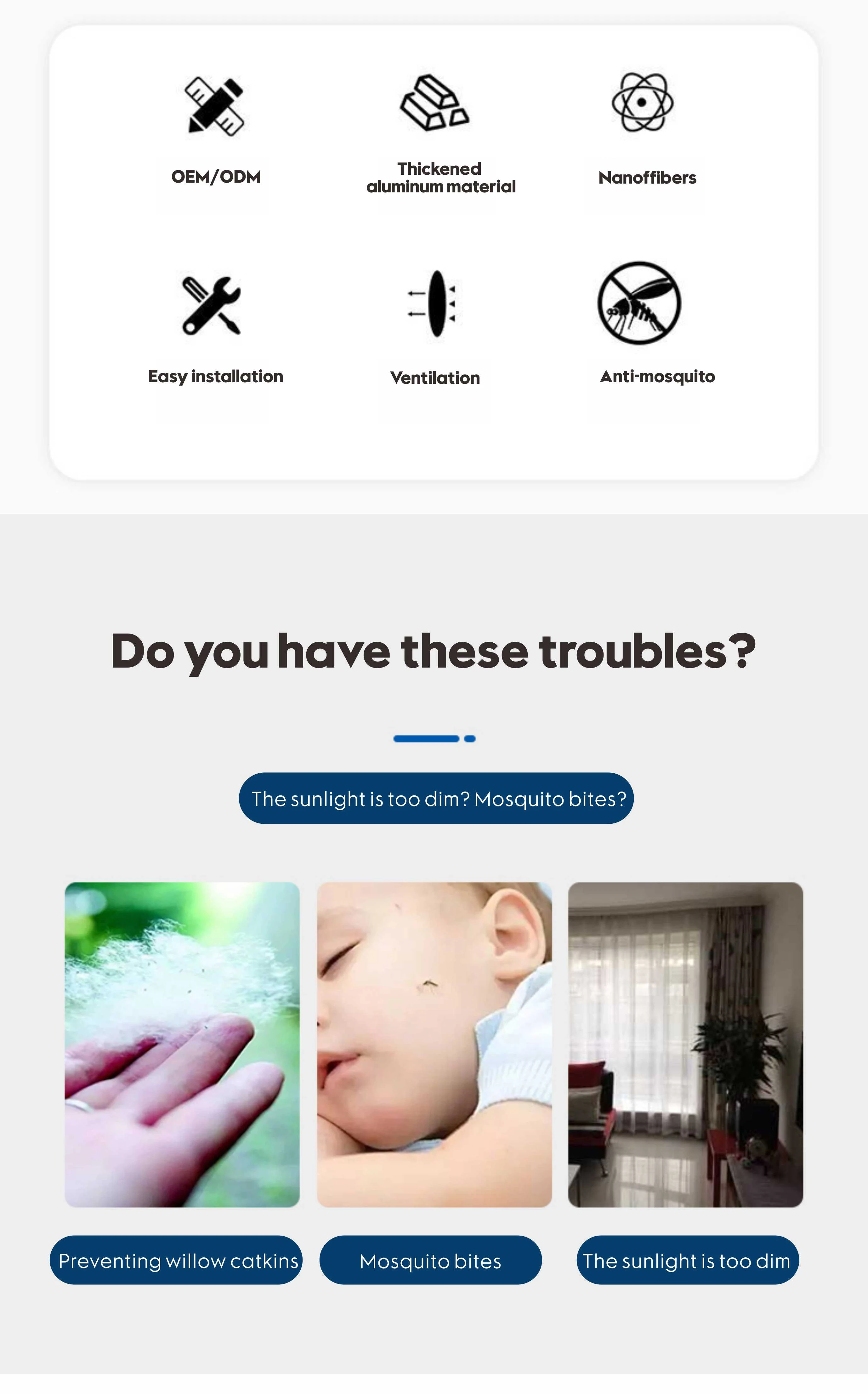 Modern Retractable Roller Mosquito Net Aluminum Insect Screen For ...