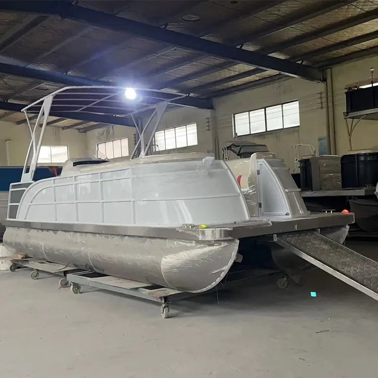 Luxury Mini Pontoon Boat 2 Person Pontoon Fishing Boat Salvage For ...