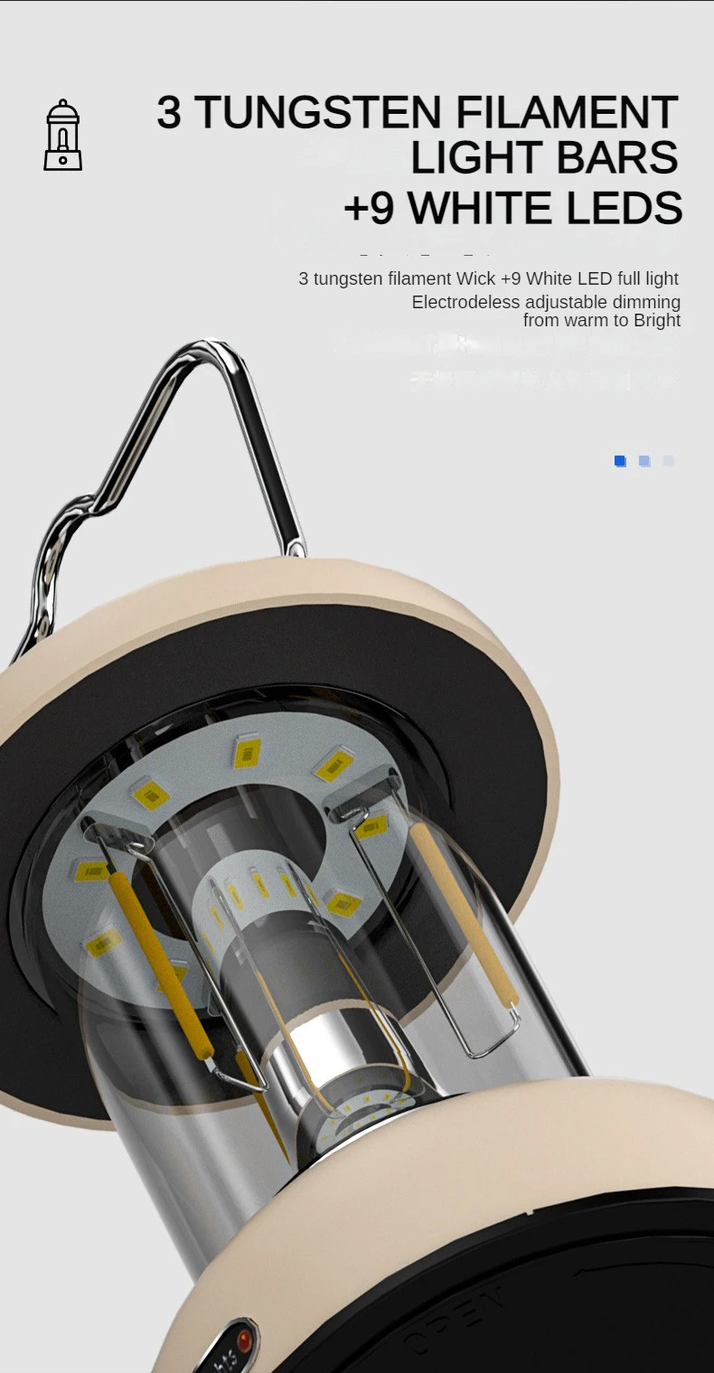 Multifuncional Retro Hiking Rechargeable Outdoor Lantern Tent Led ...