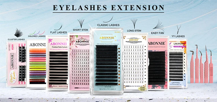 Private Label Individual Eyelash Extension Supplies 0.03 05 Dark Matte Cashmere Lash Trays Matte ...