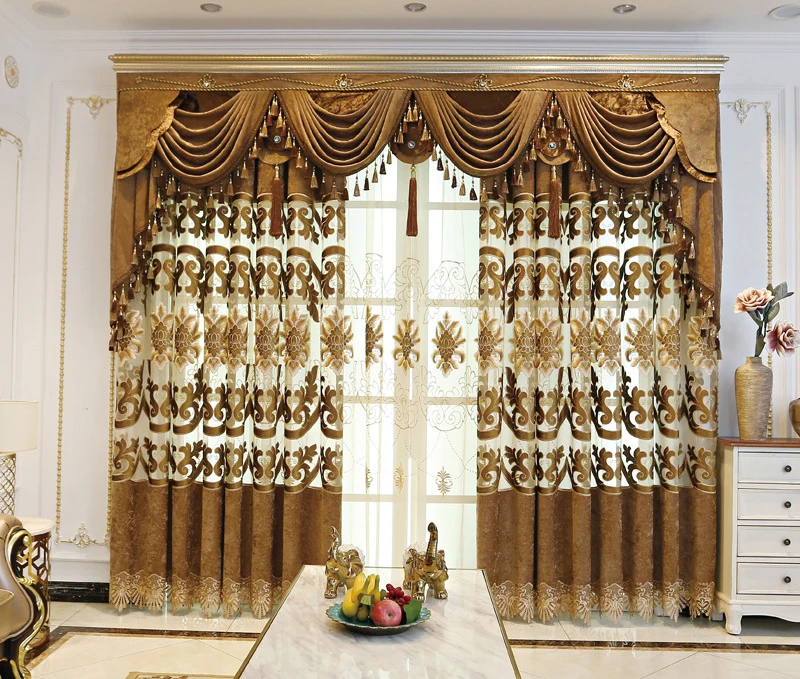 Villa Luxury Embroidery Curtains - European Style Elegance