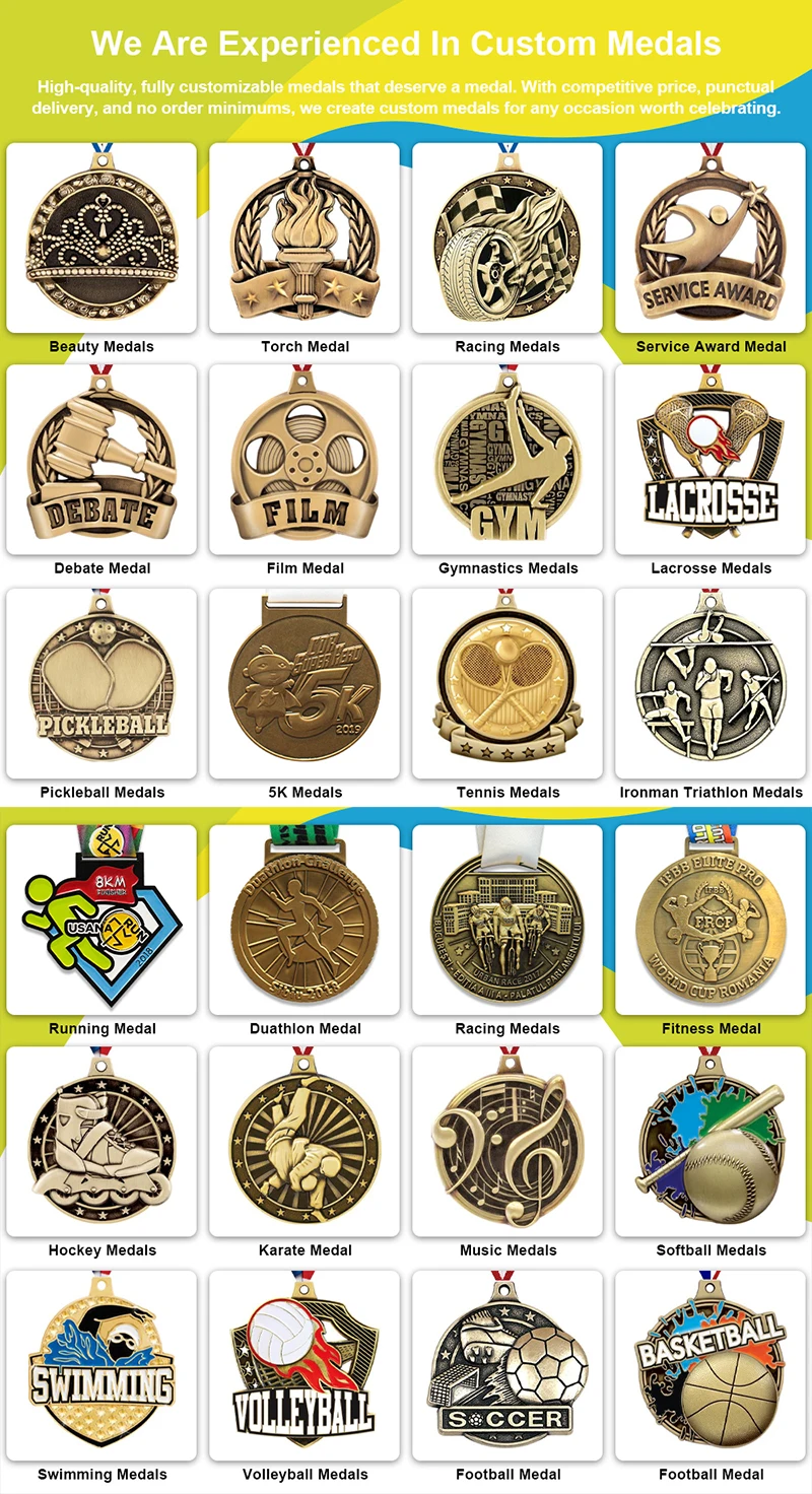 Throhies 3d Medal Medallas Deportivas Car Medal Key Gold Ribbon ...