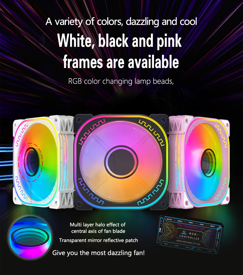 Oem Rgb Fan 120mm Pc Case Atx Fans & Cooling Colorful Computer 12v ...