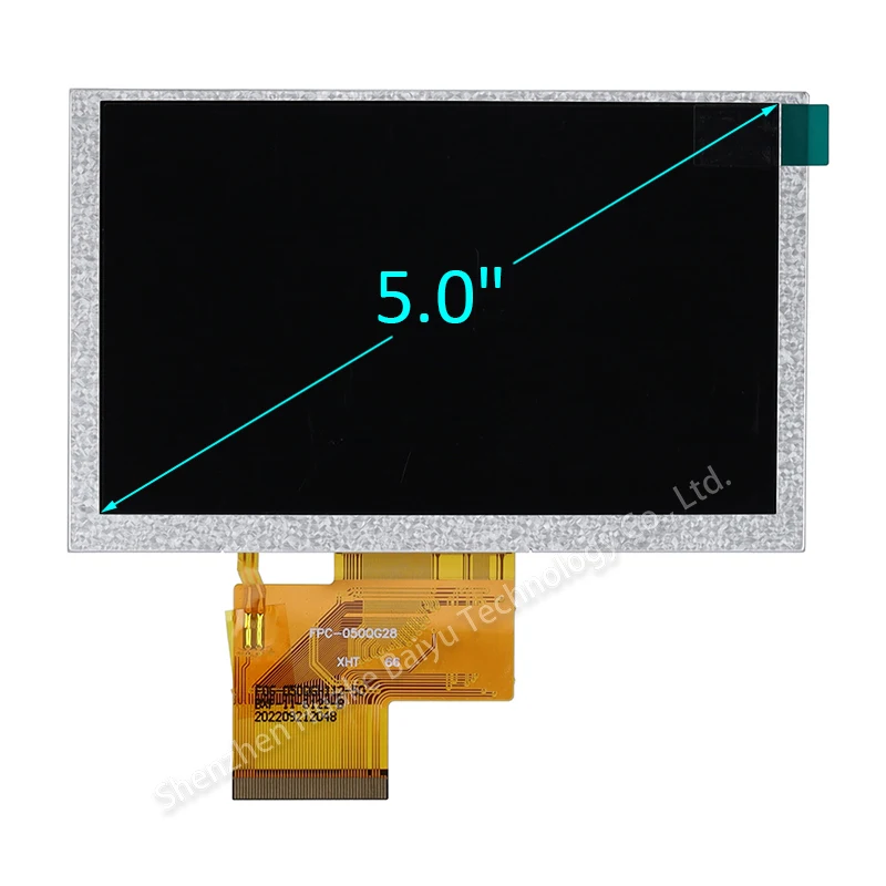 Custom Sunlight Readable Tft Lcd Panel 5inch 800*480 Tft Lcd Module 5 ...