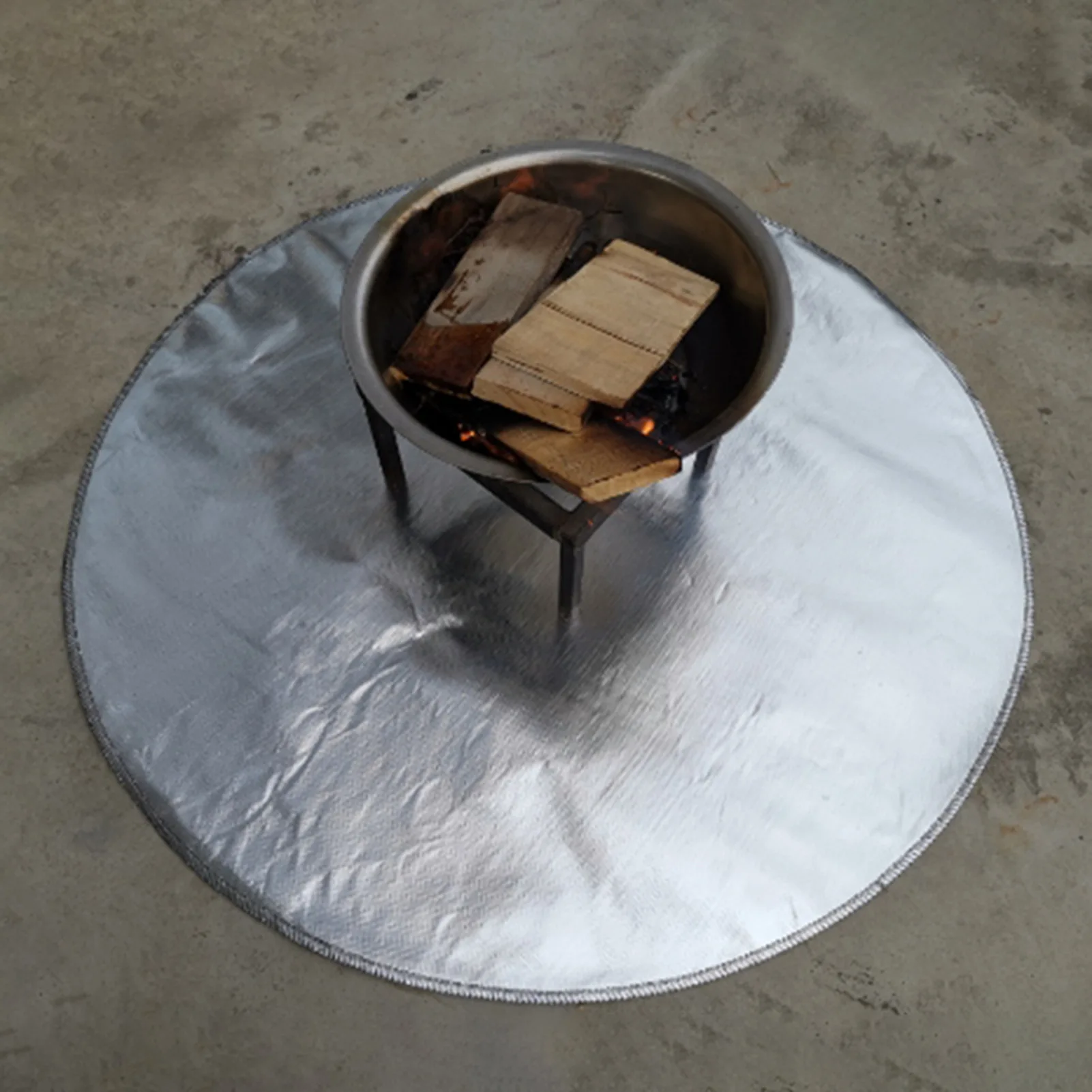 Wood Burning Fire Pit Pad Patio Protect Fireproof Mat Coated Silicon ...