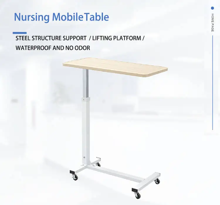 Medical Food Table For Hospital Bed,Adjustable Hospital Overbed Table ...