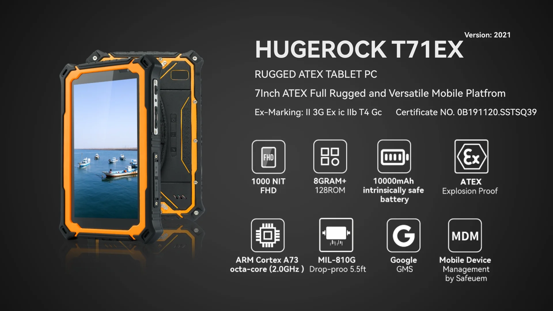 Hugerock T71ex Handheld Terminal Handheld Atex Explosion Proof Rugged Computer Tablet Pc With ...