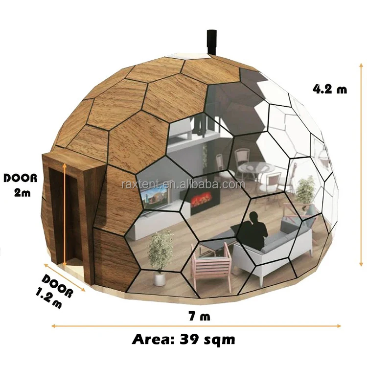 7M Glamping Geodesic Dome House with Bathroom for Airbnb Resort ...