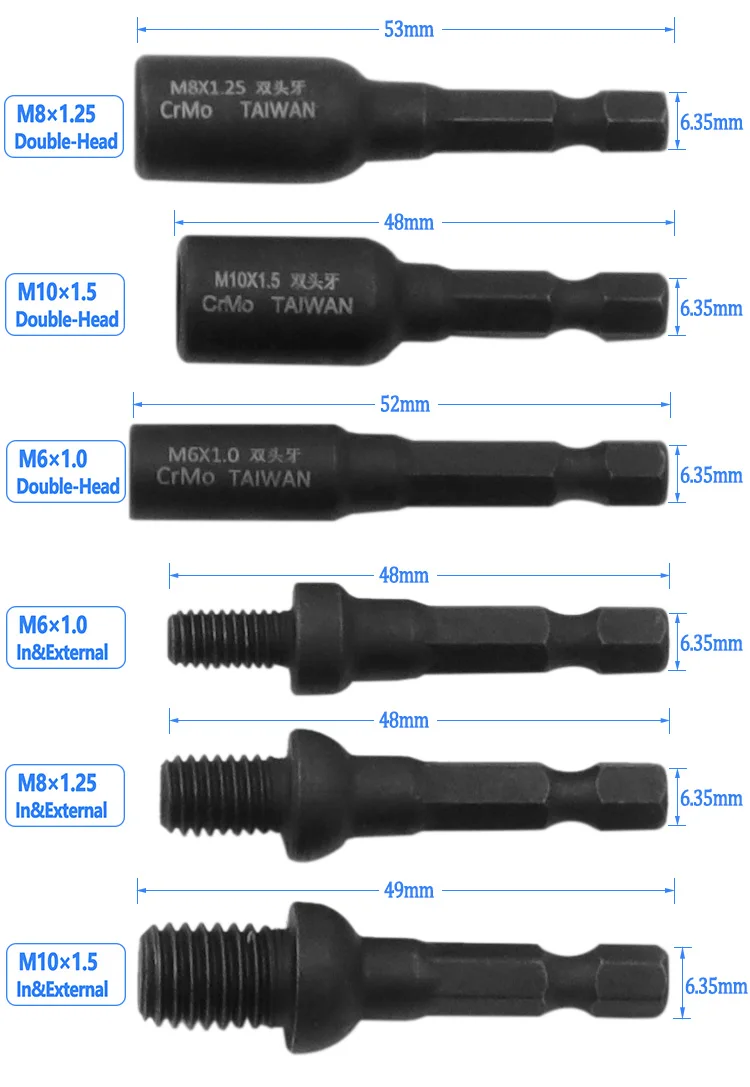 6.35mm M6 M8 M10 Socket Adapter for Drill - Durable Self-Tapping Tool ...