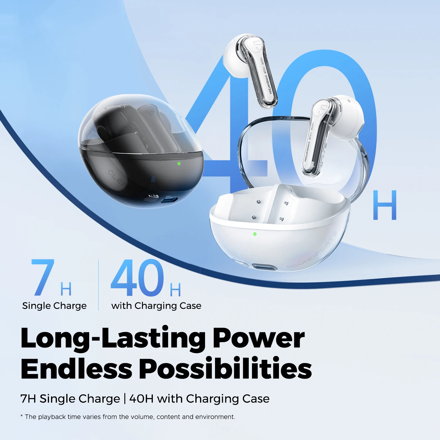Soundpeats Clear Pods - Transparent TWS Earphones with ANC