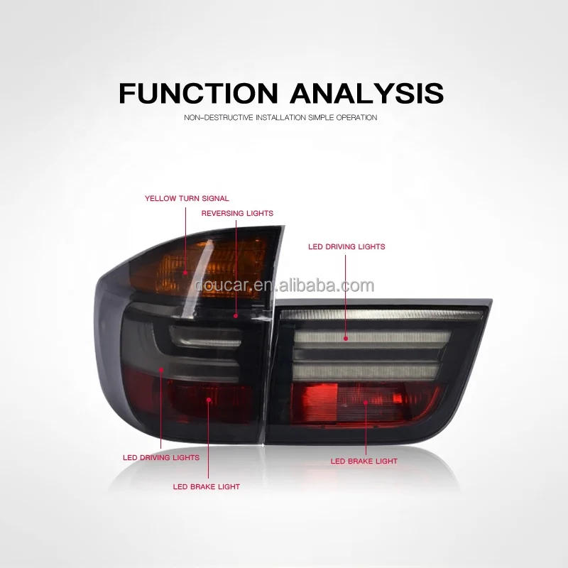 Doucar Bmw Tail Lights For X5 Series 2007-2013 E70 Led Tail Lights ...