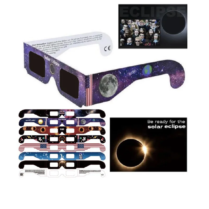 Wholesale 2024 Iso Certified Paper Solar Eclipse Viewing Glasses Lunar ...