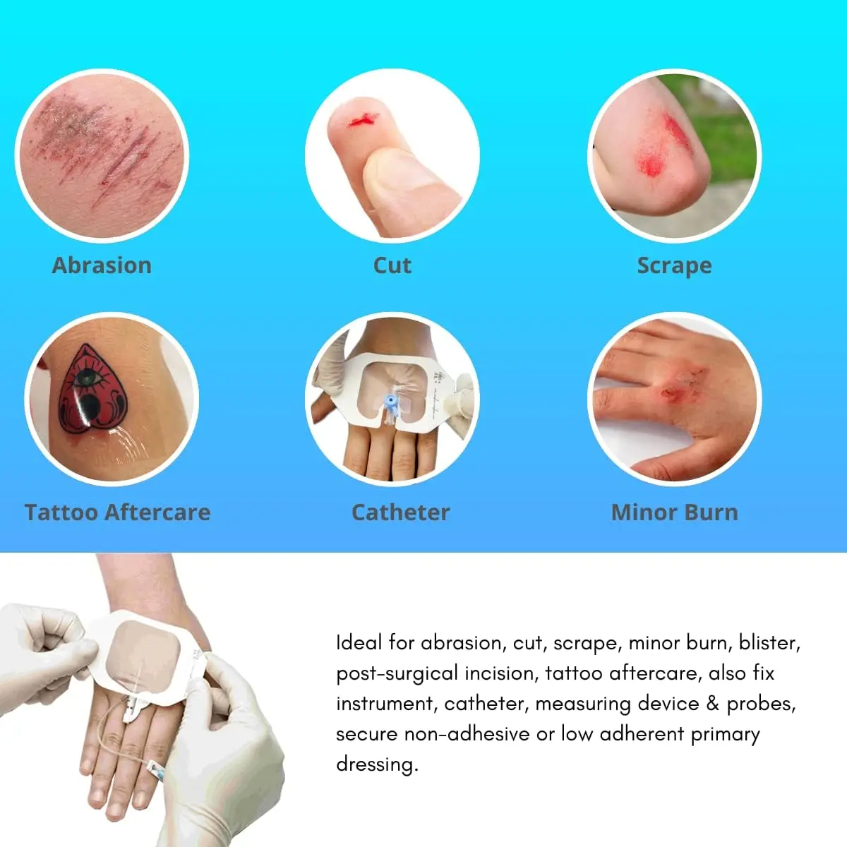 Medical Sterile Disposable Transparent Waterproof PU IV Wound Dressing ...