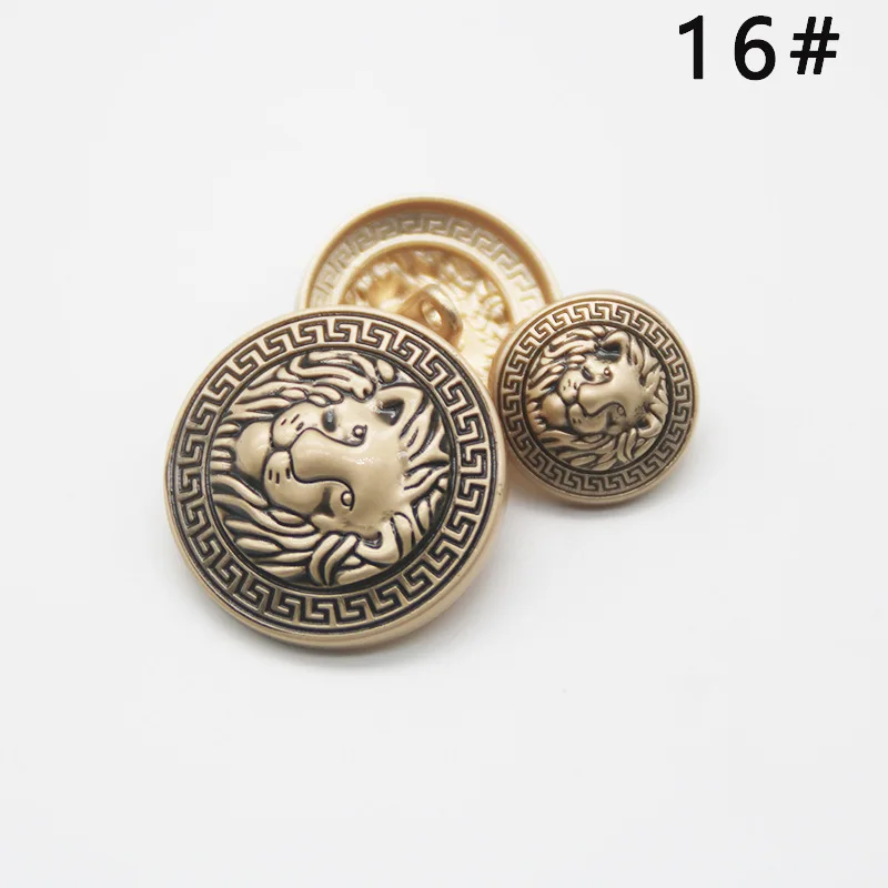Shank Button Gold Custom Sewing Metal Zinc Alloy Plating Round ...