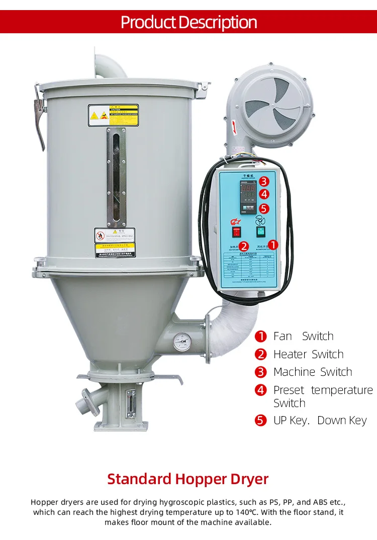 Euro Plastic Material Standard Hopper Dryer 500kg - Buy Plastic Hopper Dryer dryer For ...