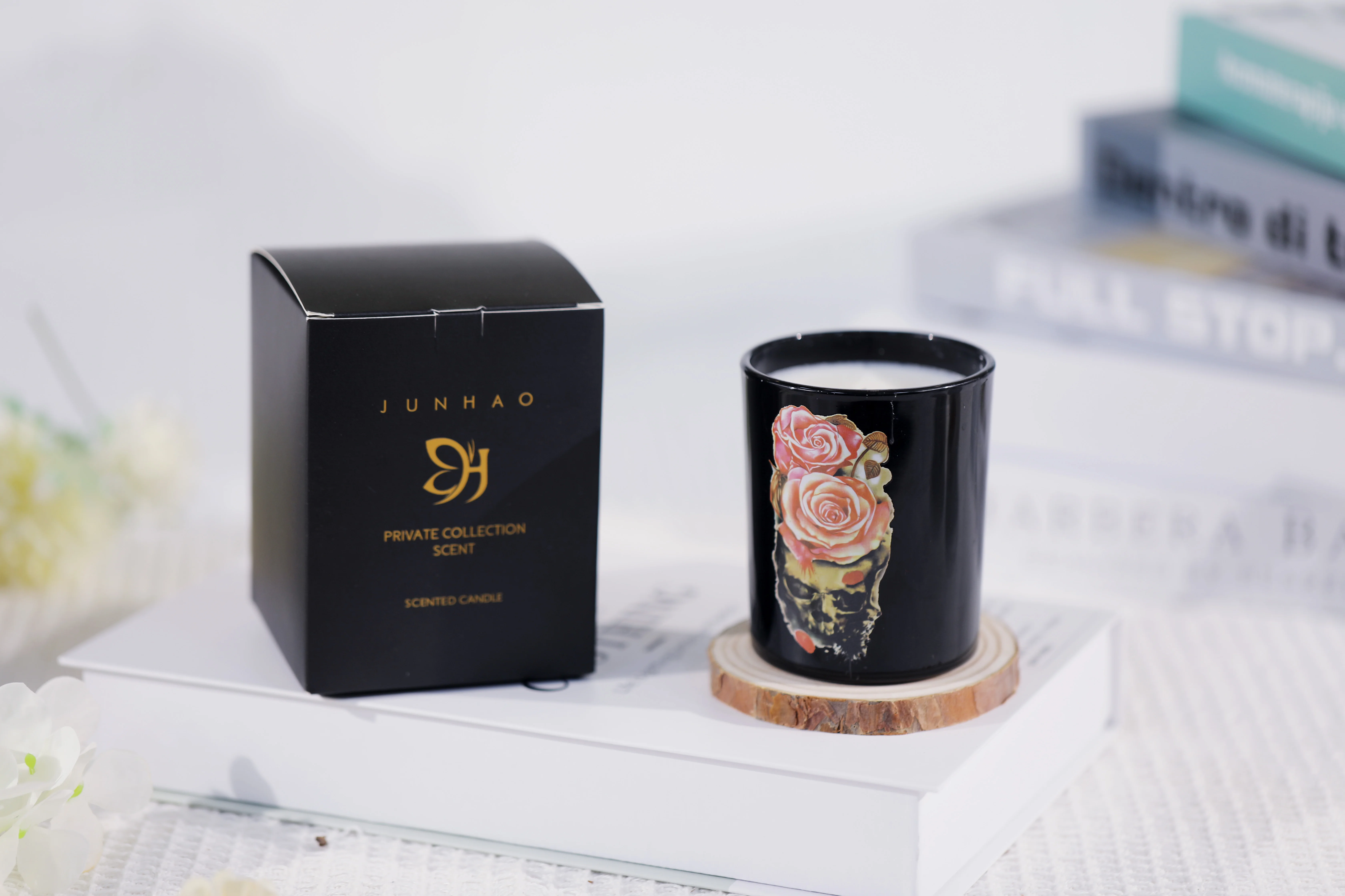 Wholesale Matte Black Glass Jar Custom Private Label Scented Candle ...