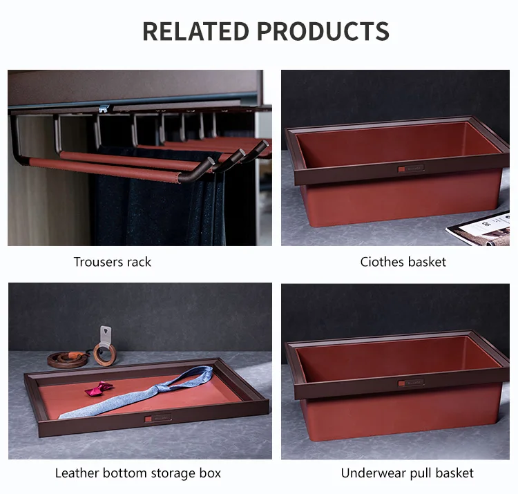 Wardrobe Sliding Storage - Pull Out Leather Organizer
