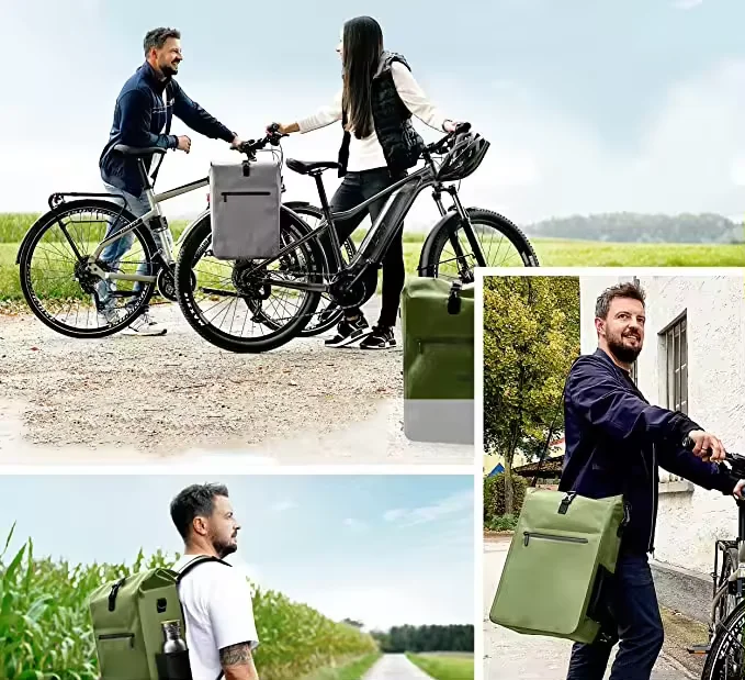 BACKPACK With Removable Bicycle for Pannier Rack 100% Waterproof and ...