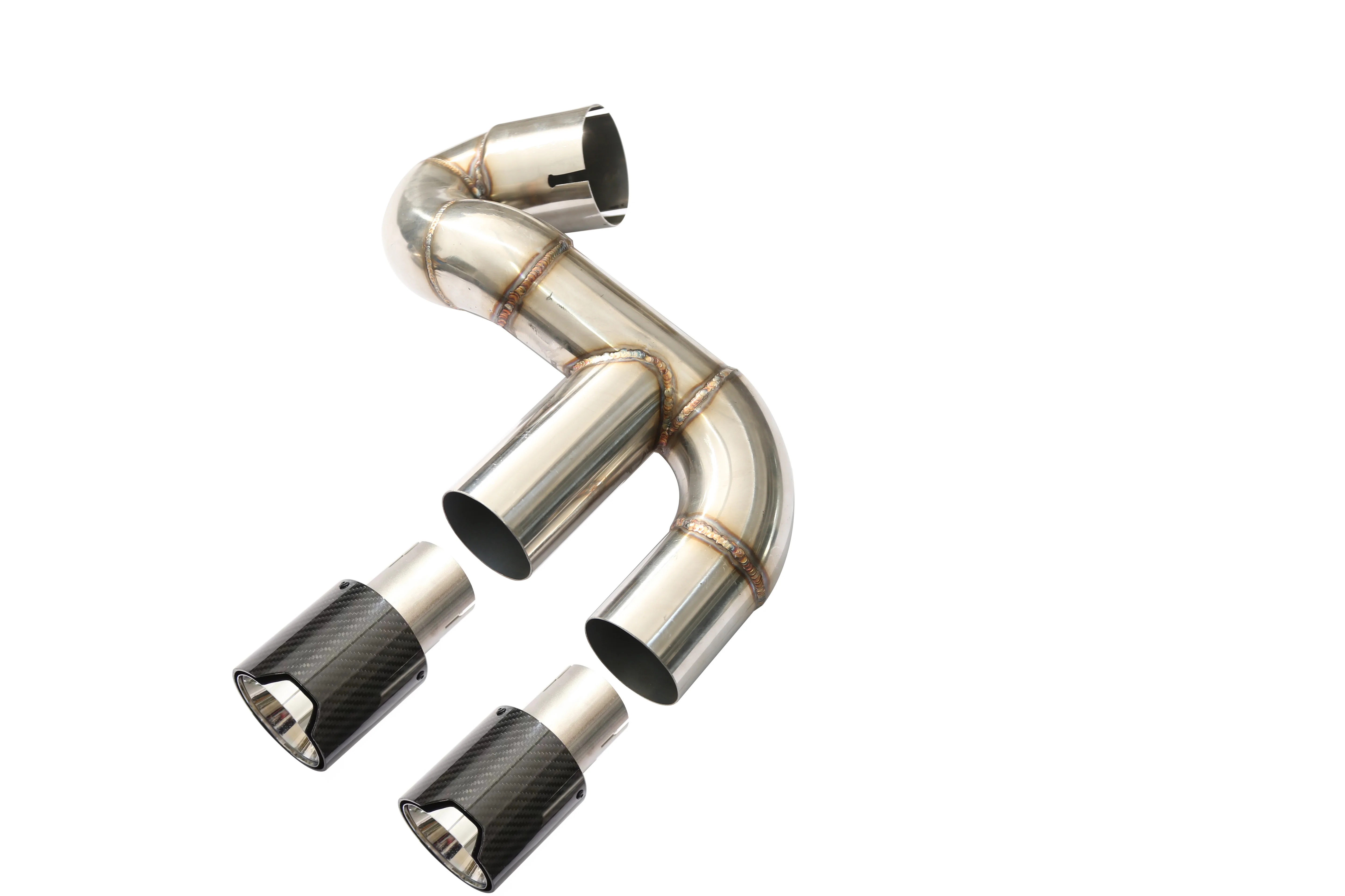Carbon Fiber Split Round Mouth Tail Pipe Exhaust Pipe Muffler Tips For ...
