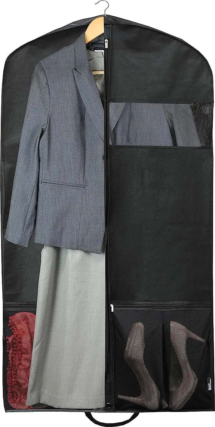 Durable Suit Bag with Pockets - Ideal for Travel & Storage