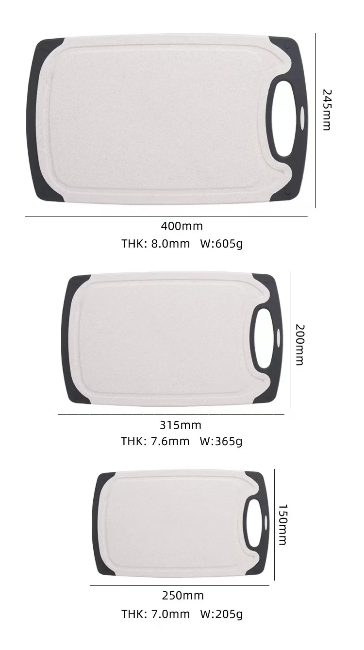 3 Piece Set Combination Chopping Board Pp Plastic Fruit Cutting Board ...