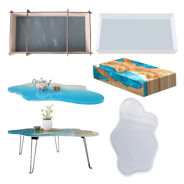 Irregular Resin Table Mold Set Adhesive Silicone Epoxy Resin Mold for ...