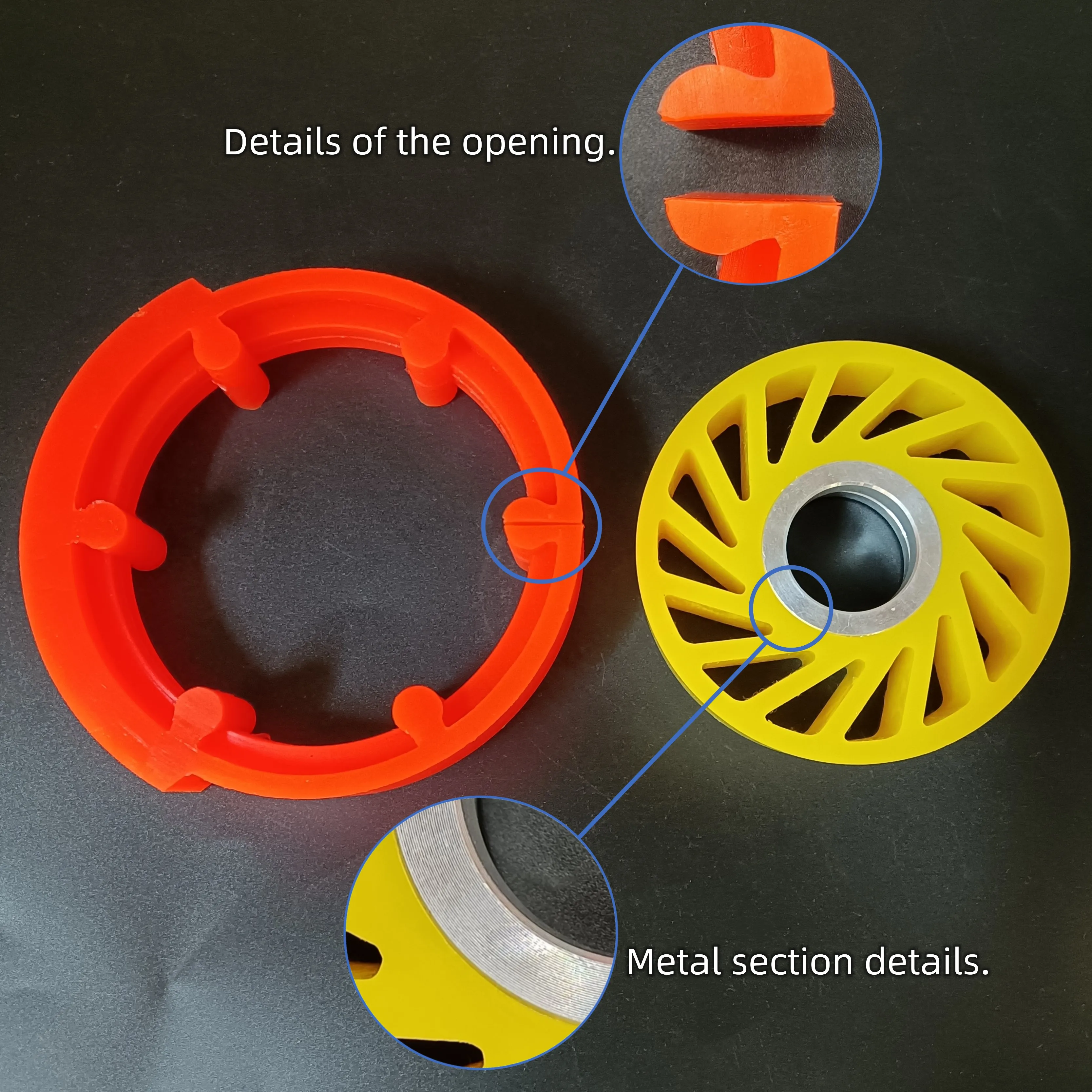 Customize Paper Feeding Non-crush Wheel Rubber Polyurethane Crushless ...