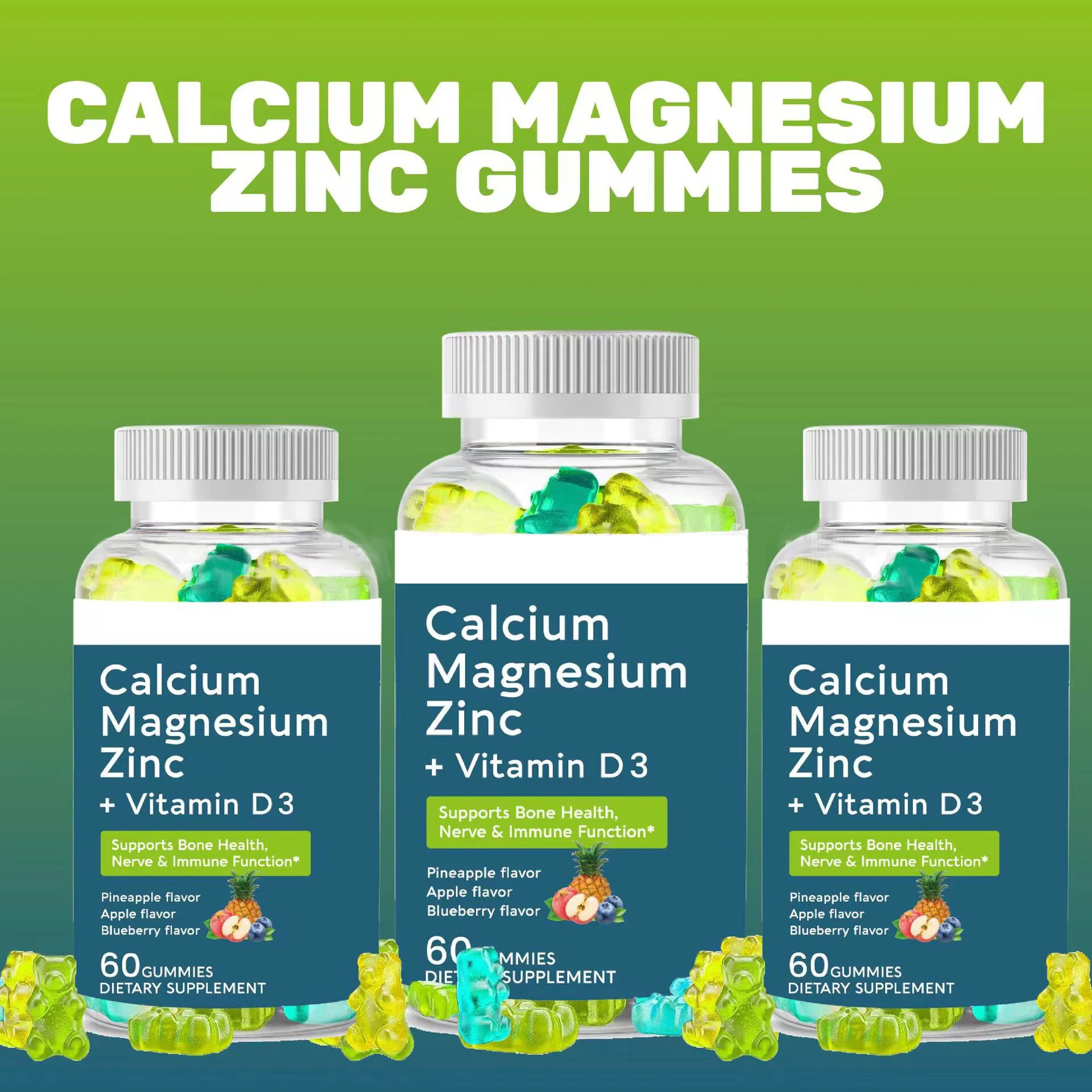Halal Calcium Magnesium Zinc Vitamin D3 Soft Candy