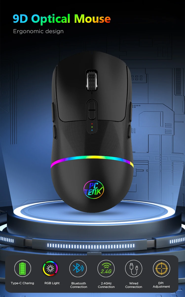 2.4g USB Computer Gaming Mouse Rgb Color LED Backlight Rechargeable ...