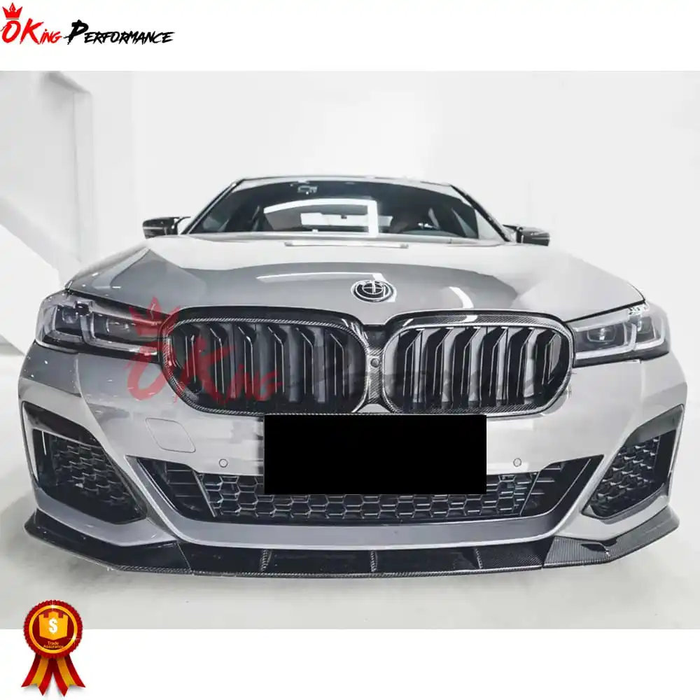 Dry Carbon Fiber Dual Slat Front Bumper Grille For Bmw 5 Series G30 Lci ...