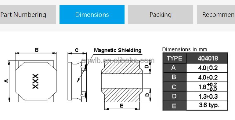 Shielded Magnetic Coil Inductor Smd 5040/4018/3015 Ferrite Core Power ...