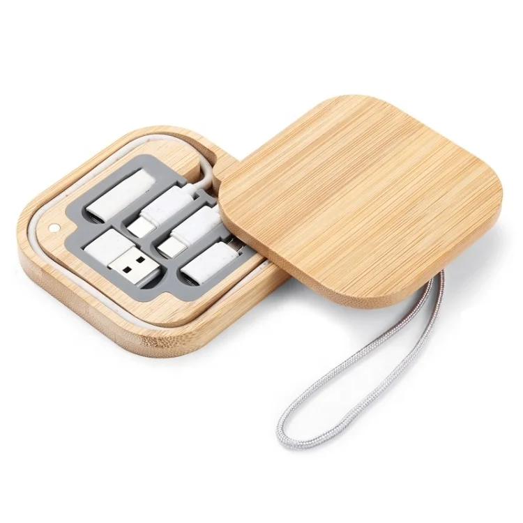 6 in 1 Bamboo Type C Charging Data Cable - Fast & Versatile