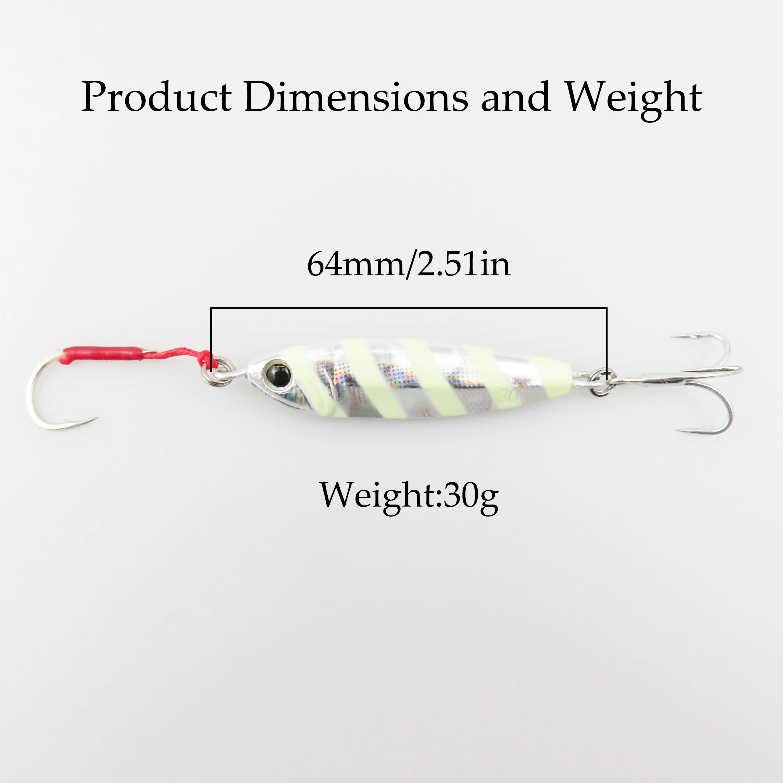 New High-quality Striped White Silver 64mm/30g Falling Iron Plate Road ...