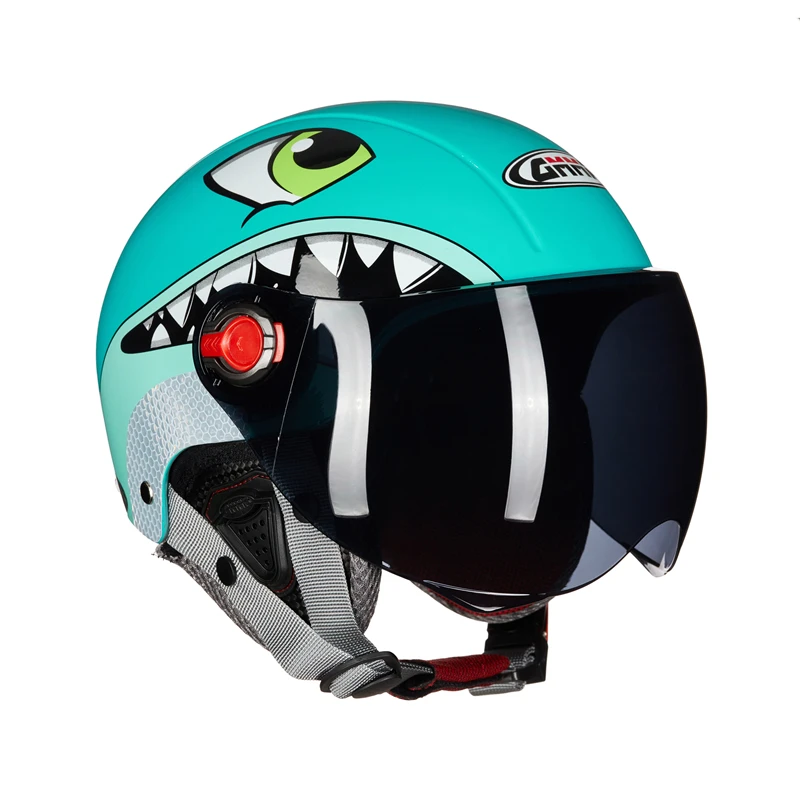 New Shark Design Cute Children Half Face Motorcycle Helmet Cartoon Kids ...