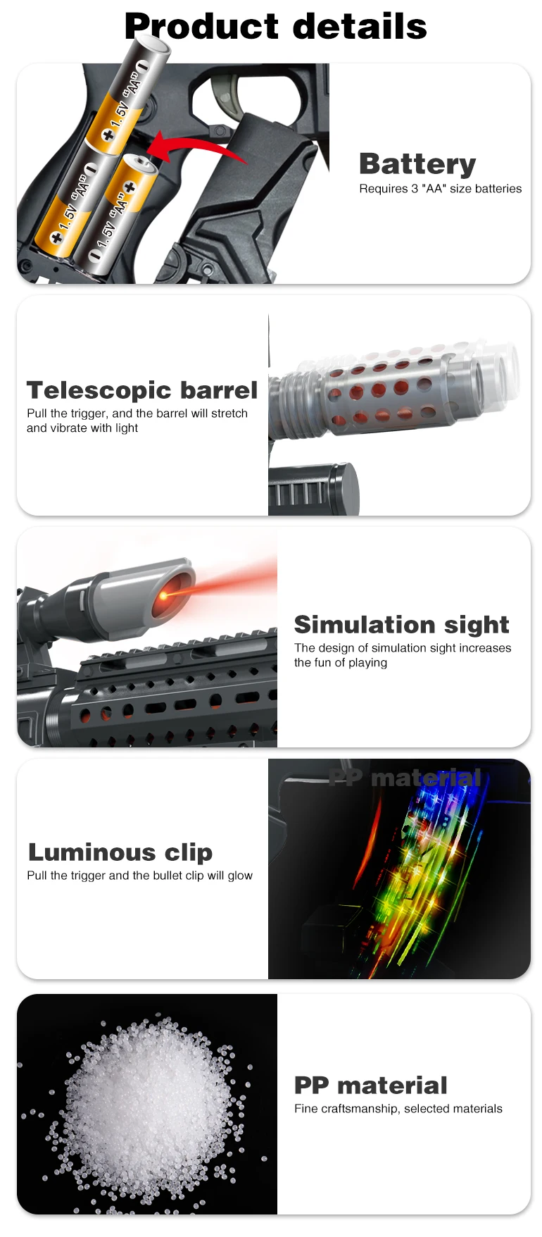 Acousto Optic Motorized Electric Toy Gun - Battery Operated Sniper Toy ...