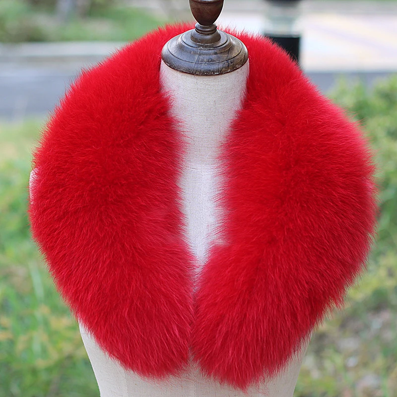 Zdfurs * Real Fox Fur Collar Women Shawl Wraps Shrug Neck Warmer Fur Collar Stole Natural Fox ...