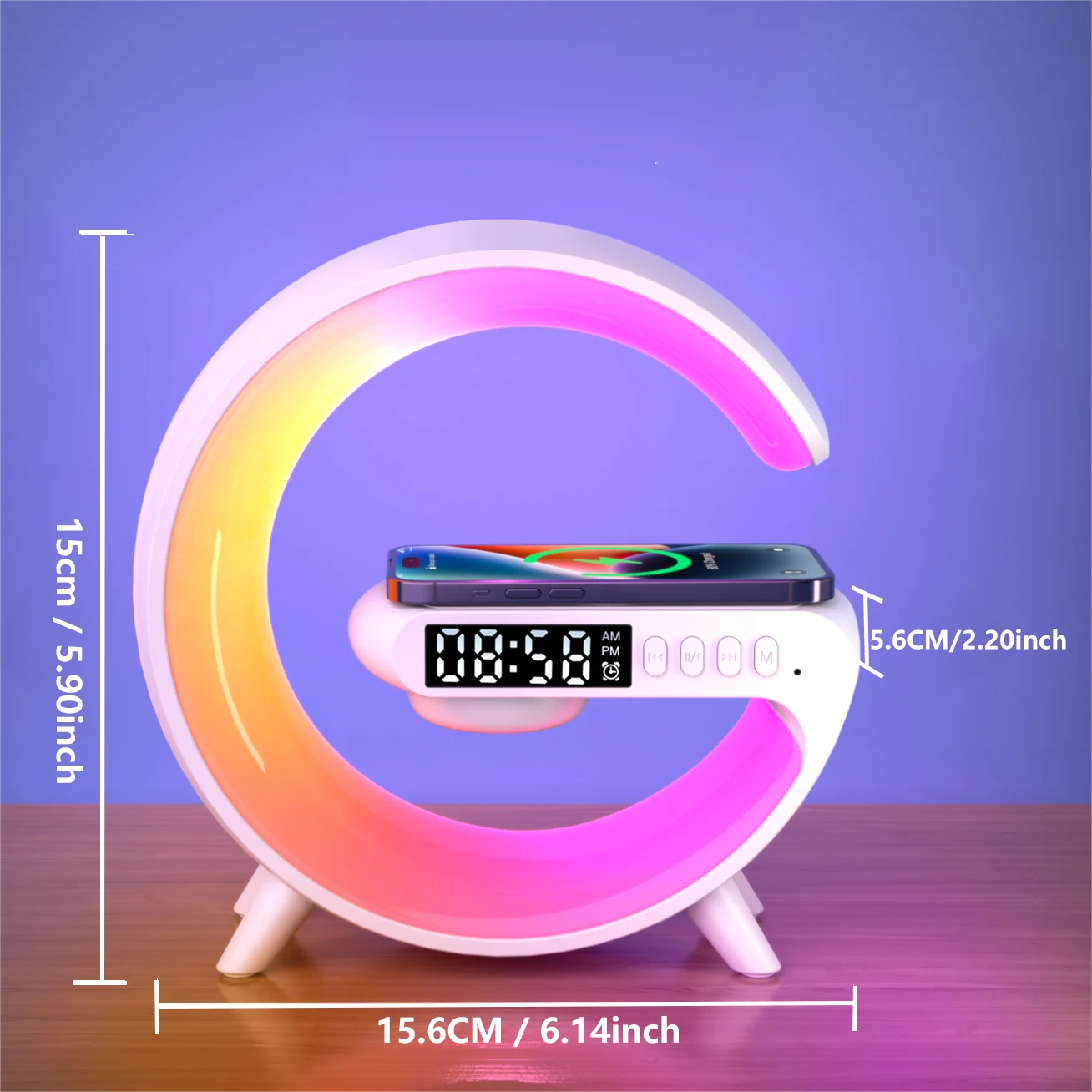 Minimal G Shape Musical Speaker Table Led Bt Music Bedside Lamp With ...