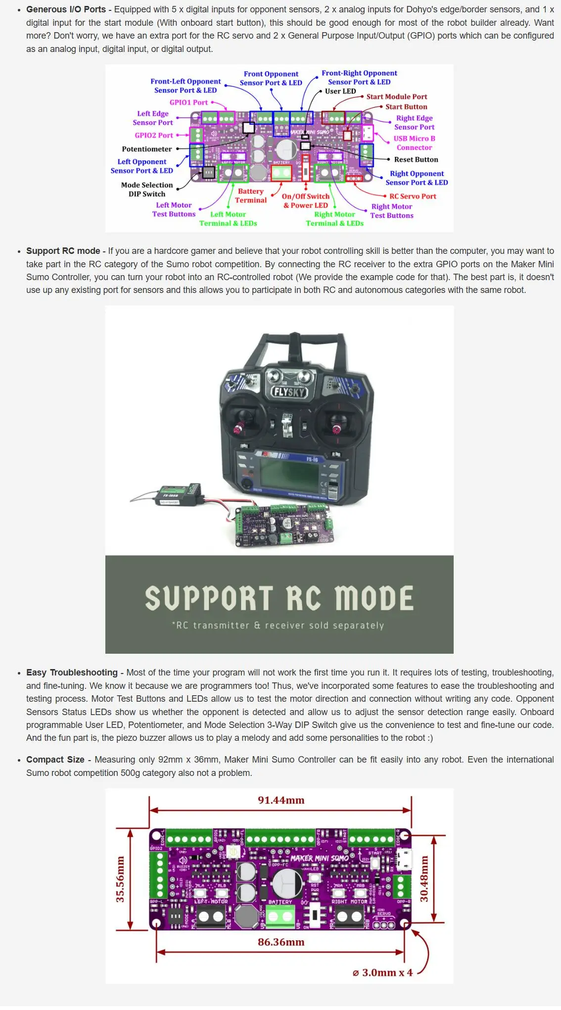 MAKER-MSUMO Maker Mini Sumo Controller: Simplifying Sumo Robot for ...