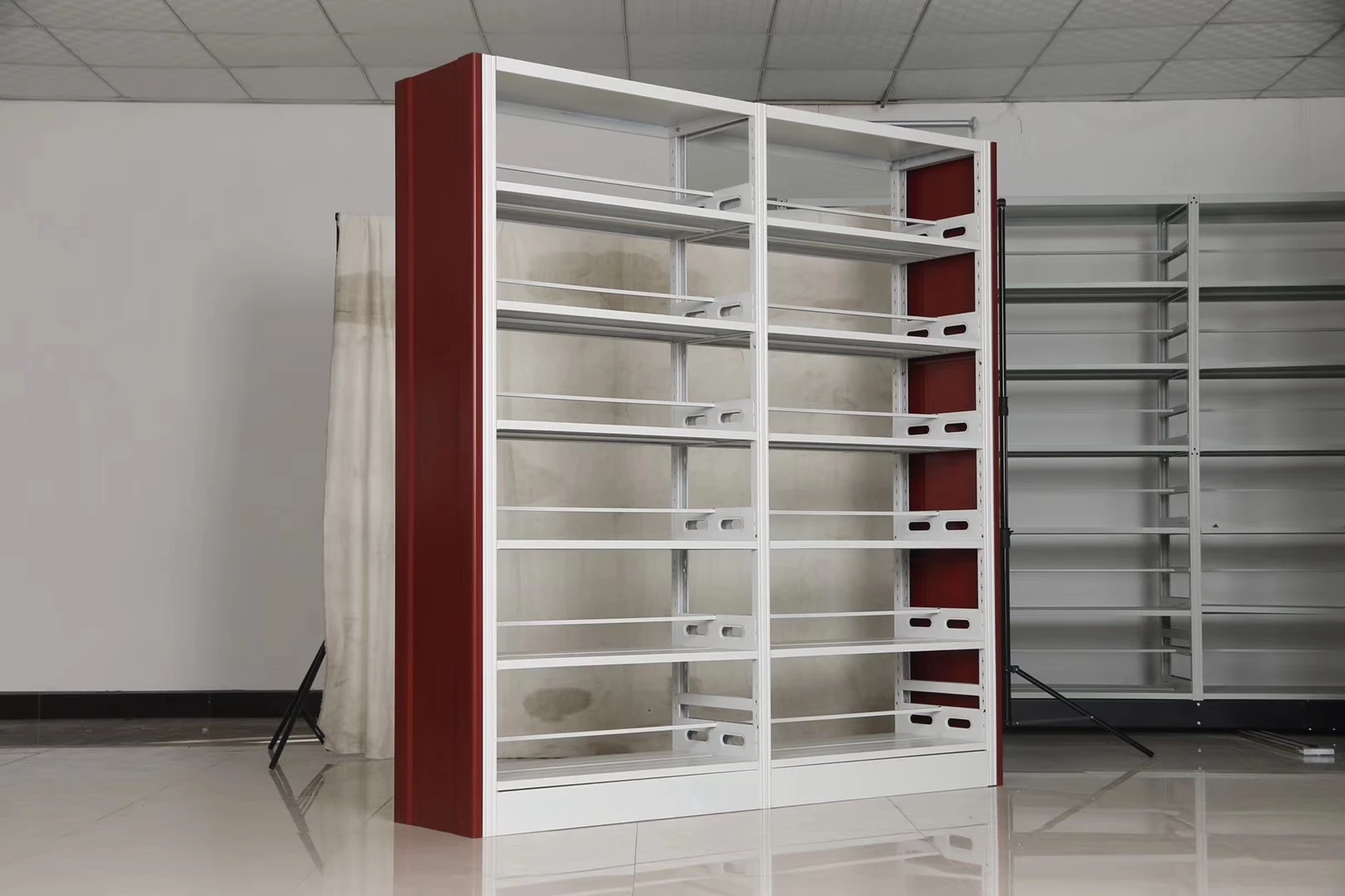 School Library Bookshelf Iron Bookcase Office Book Shelves School ...