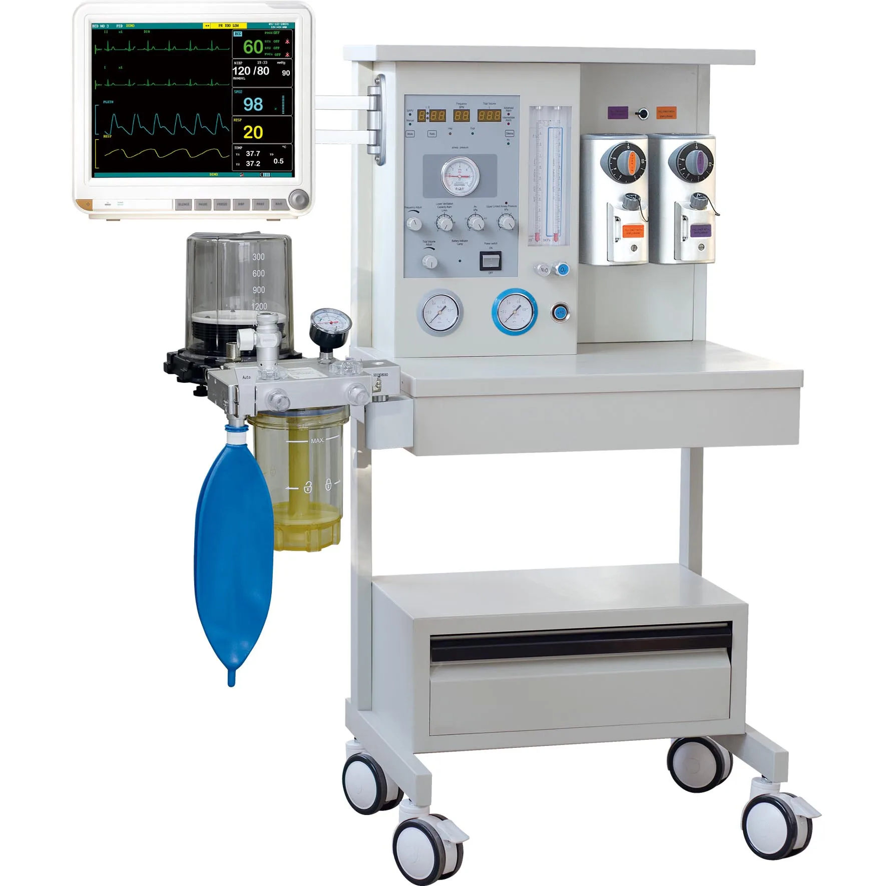 Single Vaporizer Anesthesia Machine LED display screen Anesthesia ...