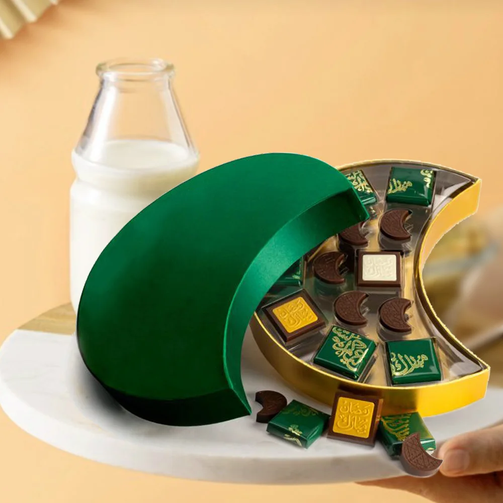 Customized Moon Shaped Dates Chocolates Ramadan Gift Paper Packaging ...