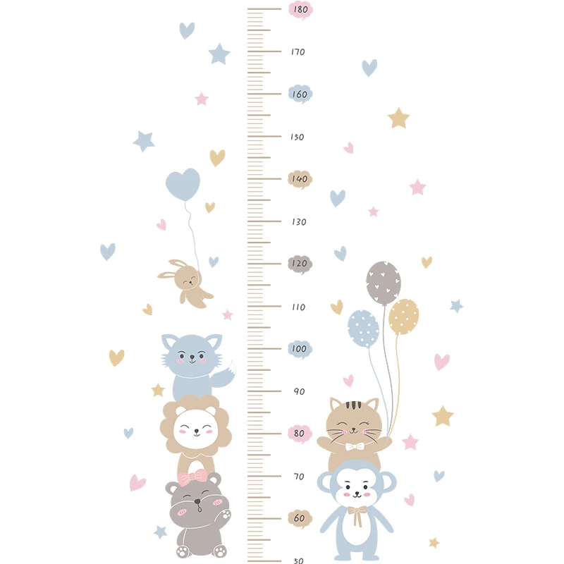 Cartoon Small Animal Combination Height Sticker Cartoon Wall Stickers ...